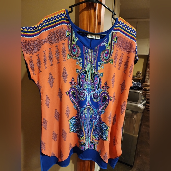 Cato | Tops | Cato Large Bohemian Print Blouse | Poshmark